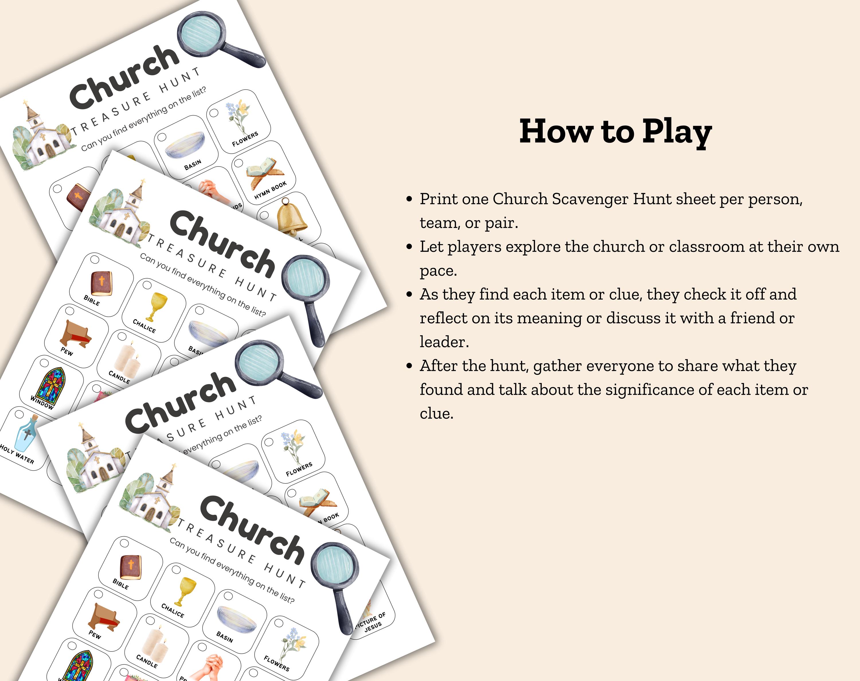 Church Scavenger Hunt, Scavenger Hunt, Bible Games, Church Games ...
