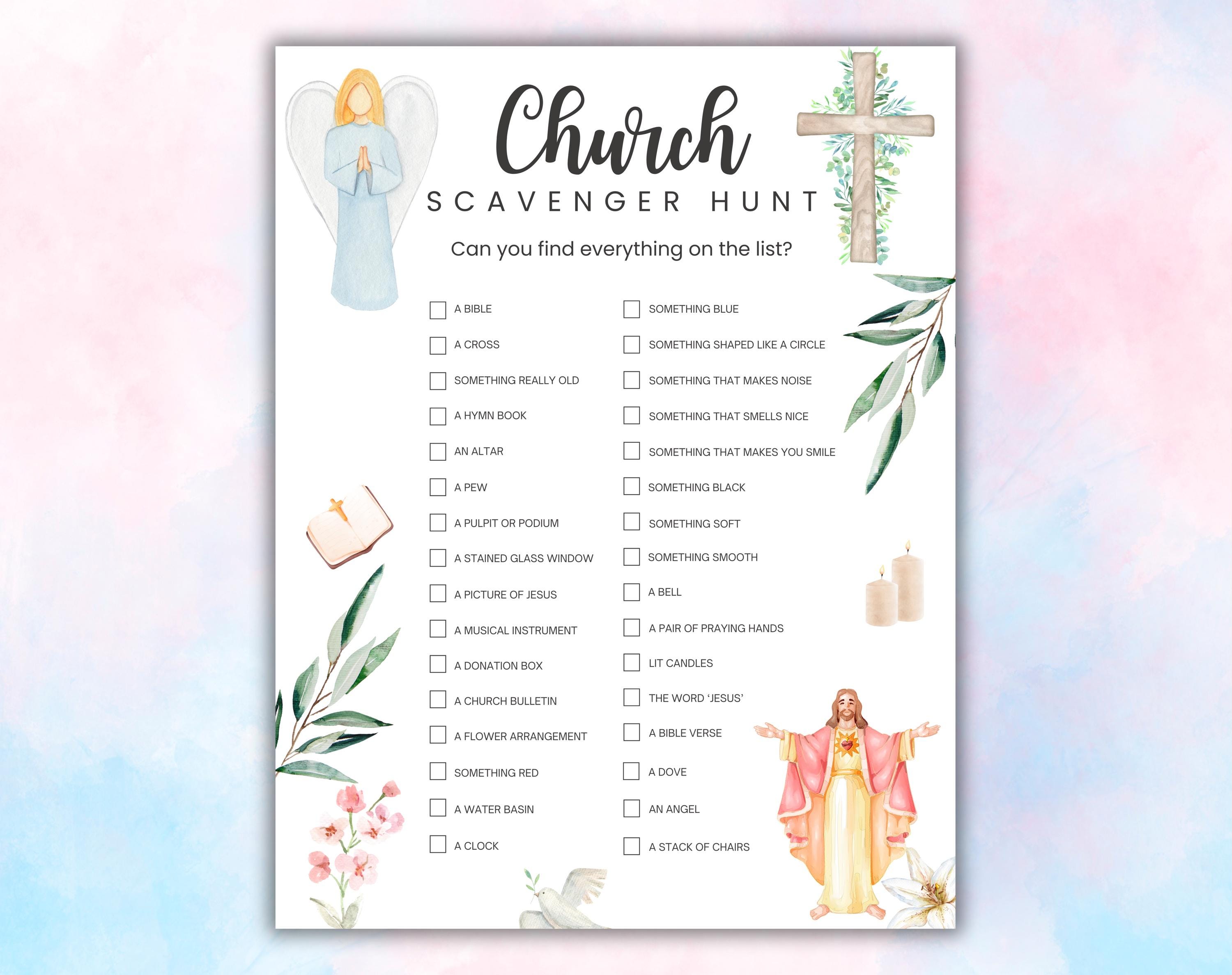 Church Scavenger Hunt, Scavenger Hunt, Bible Games, Church Games ...