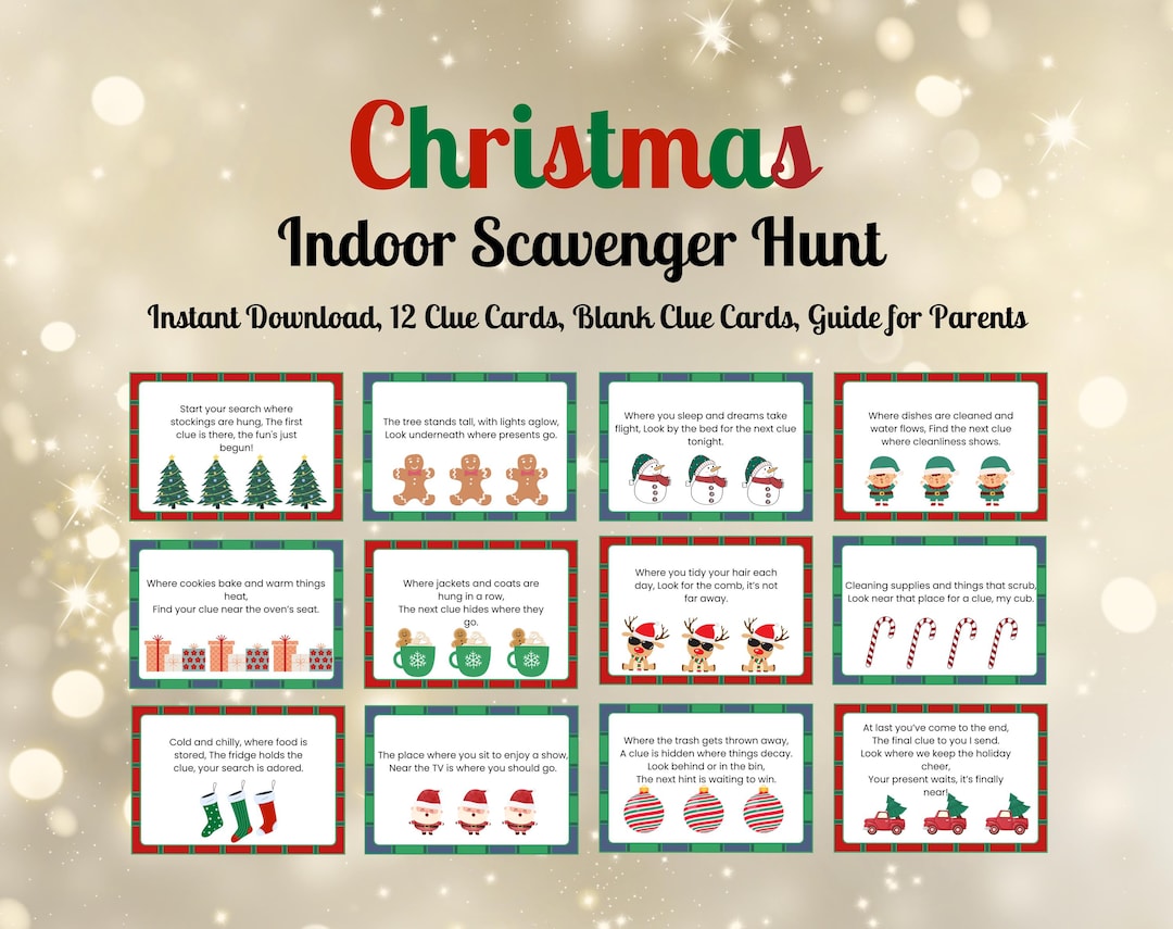 Christmas Scavenger Hunt: Festive Riddles & Trivia (printable) - Etsy