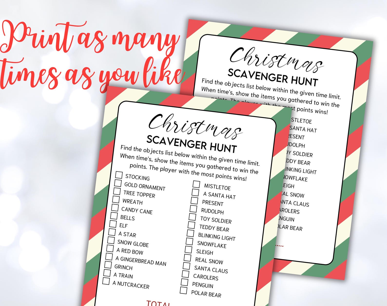 Christmas Scavenger Hunt: Festive Riddles & Trivia (printable Party ...