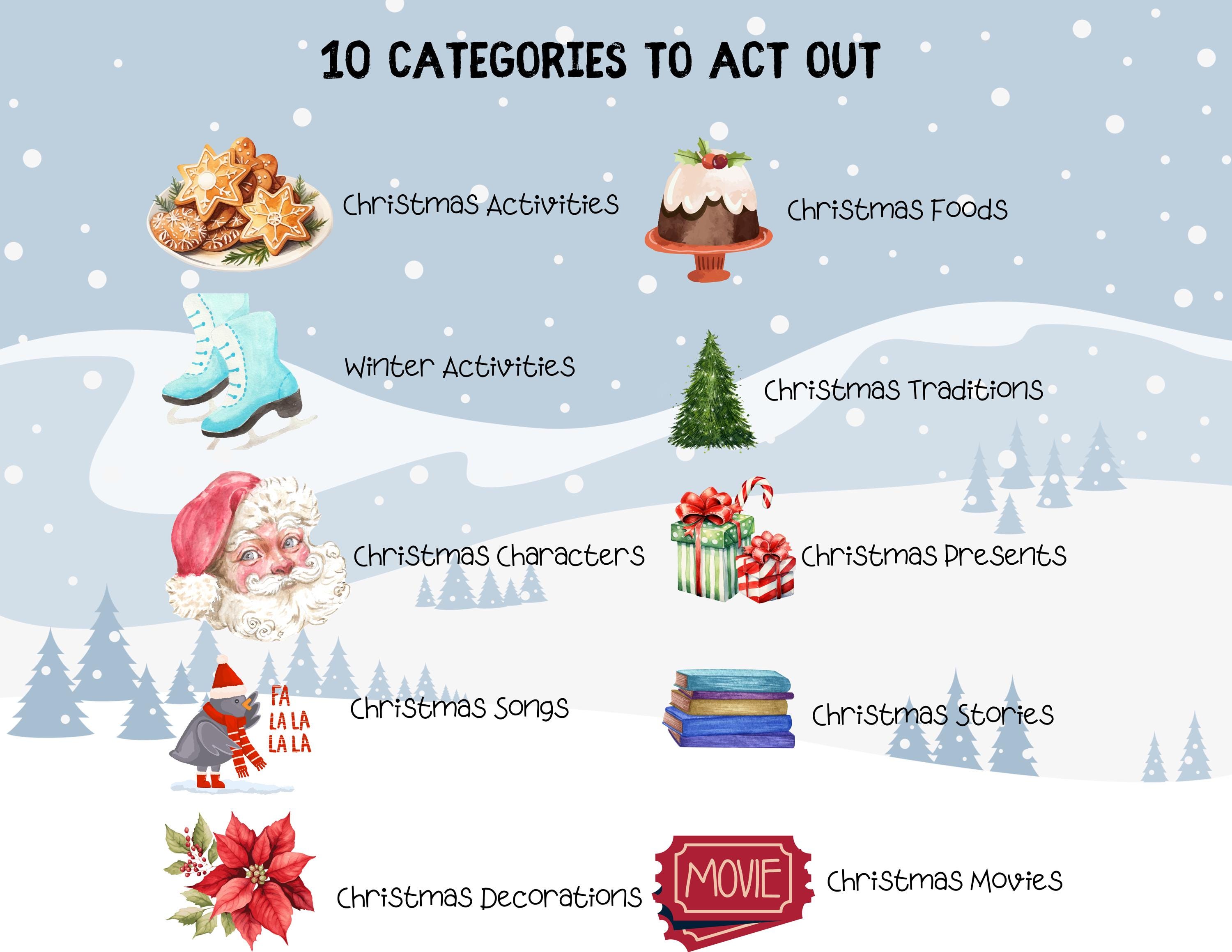 Christmas Charades, Christmas Charades Printable, Christmas Charades ...