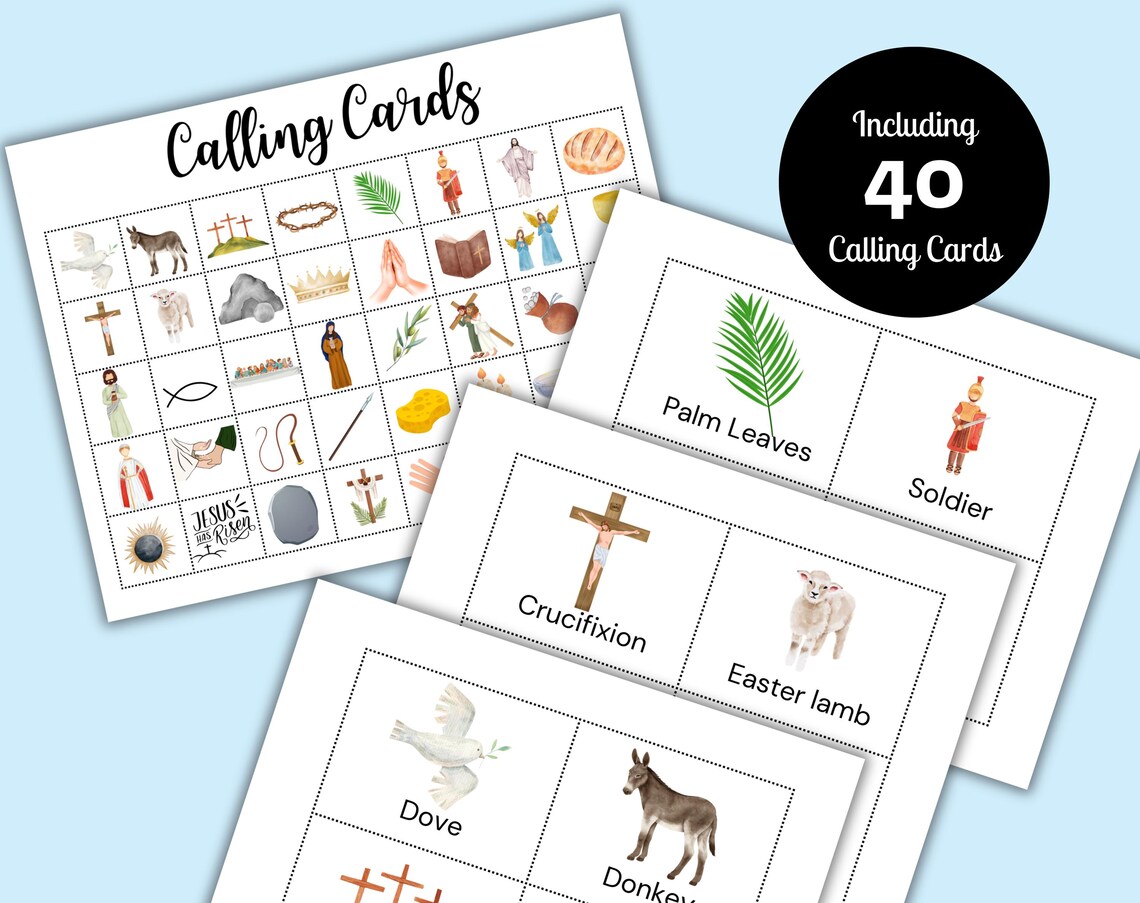 Resurrection Bingo, Religious Easter Bingo, Easter Bingo, Easter Story ...