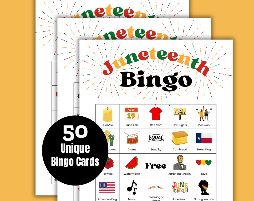 Juneteenth Bingo, Juneteenth Games, Black History Month, Juneteenth ...