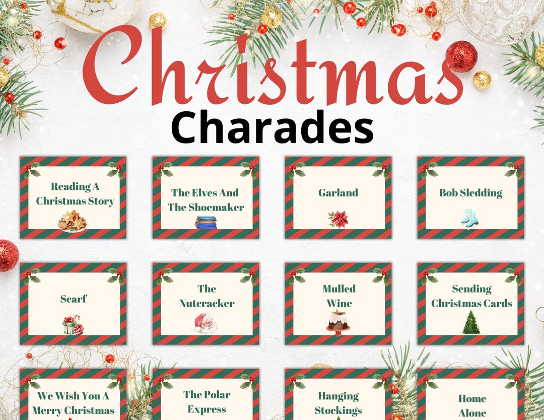 Christmas Charades, Christmas Charades Printable, Christmas Charades ...