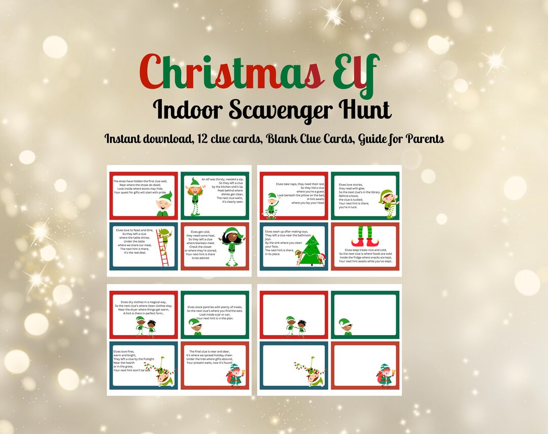 Elf Scavenger Hunt, Christmas Morning Scavenger Hunt, Elf Kit ...