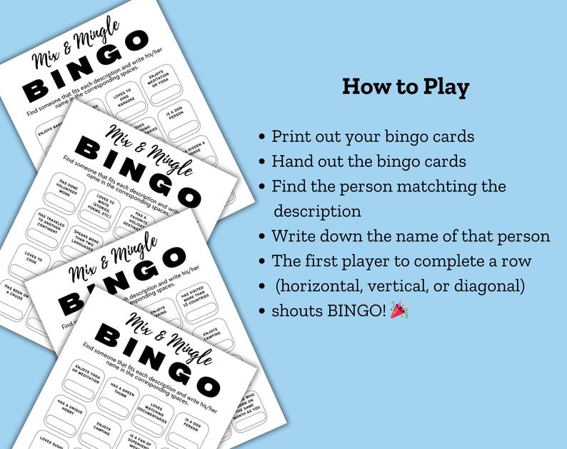 Mix & Mingle Bingo: Coworker Icebreaker Game (printable) - Etsy