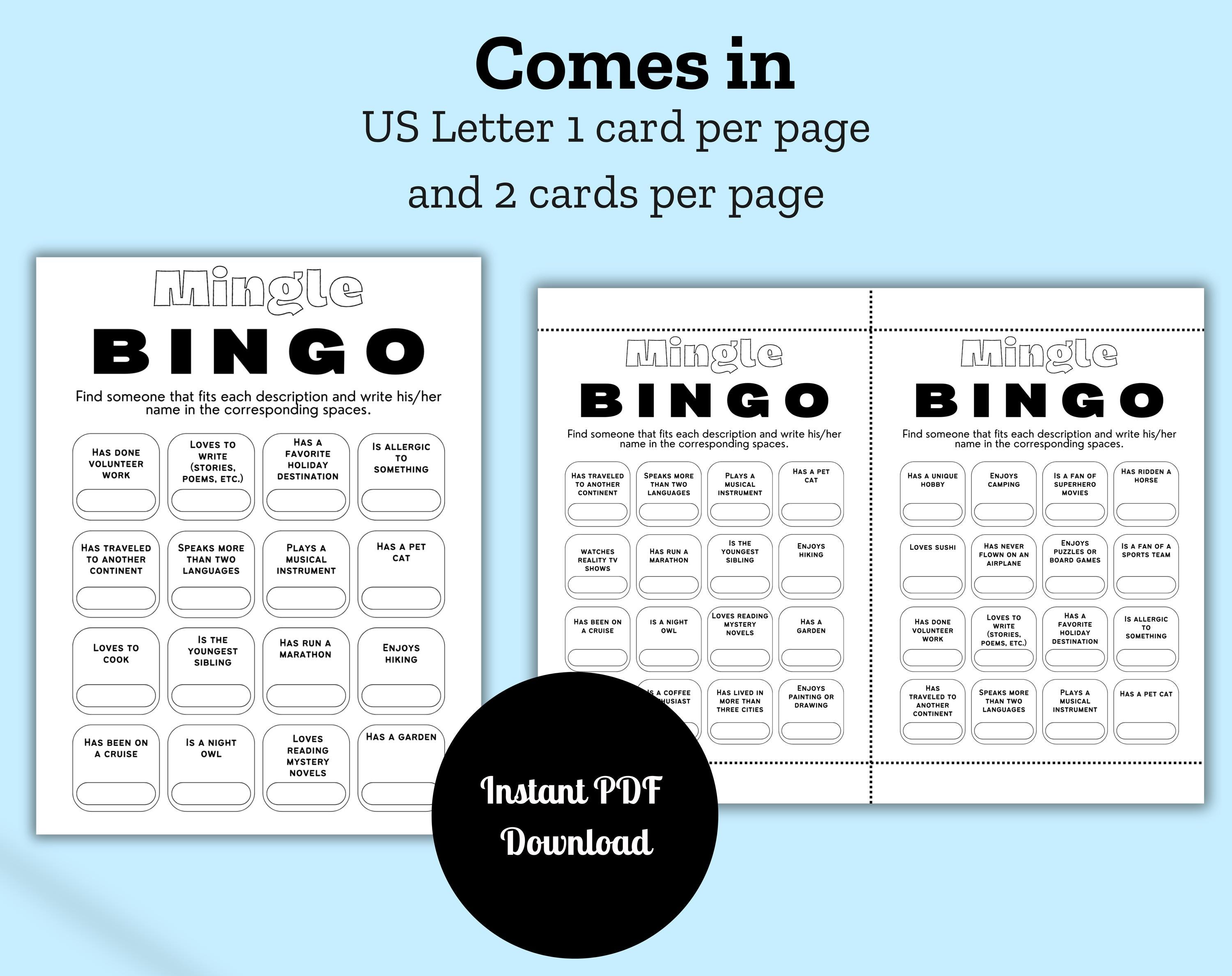 Mingle Bingo: Team Building Icebreaker Game (digital Download) - Etsy