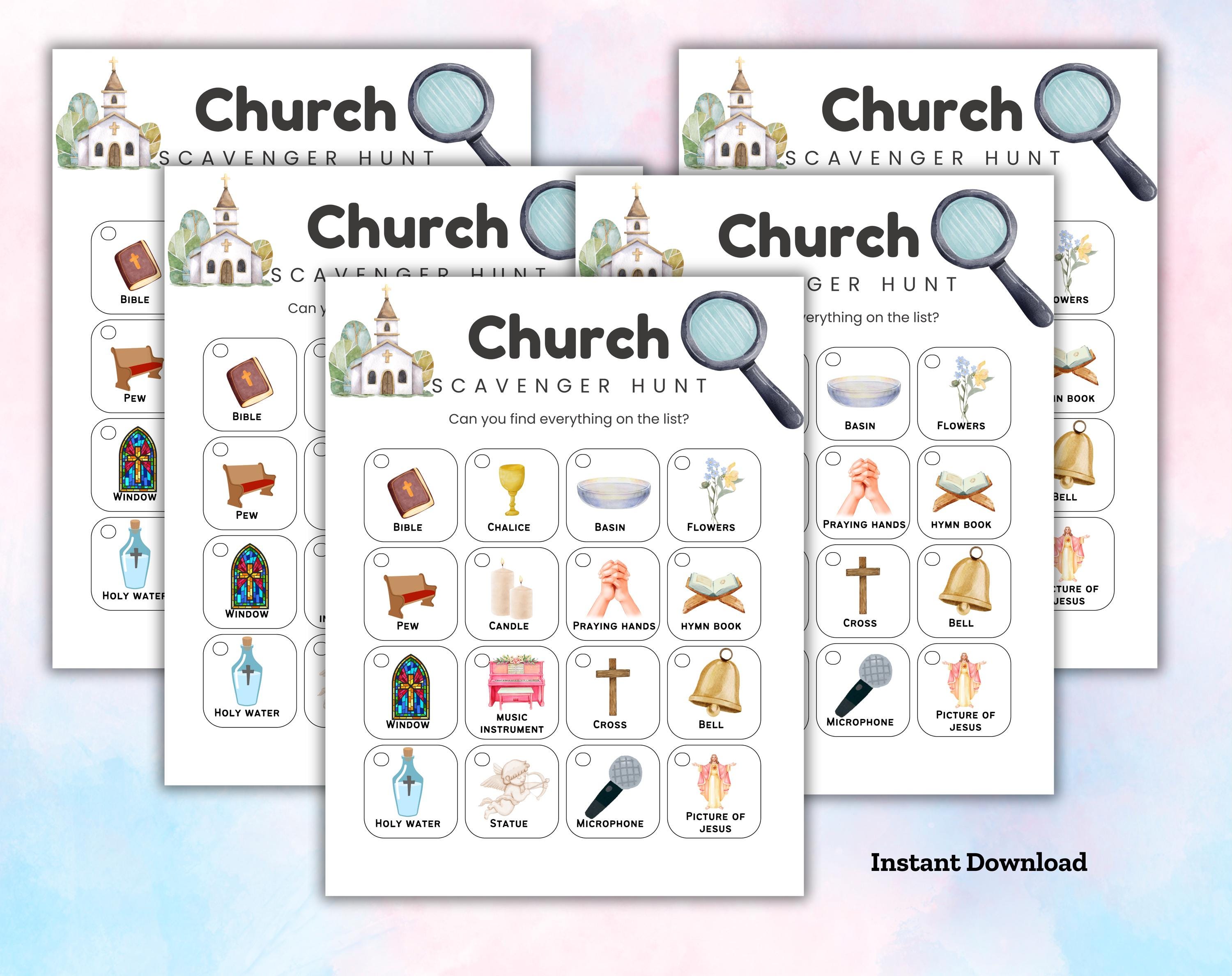 Church Scavenger Hunt, Scavenger Hunt, Bible Games, Church Games ...