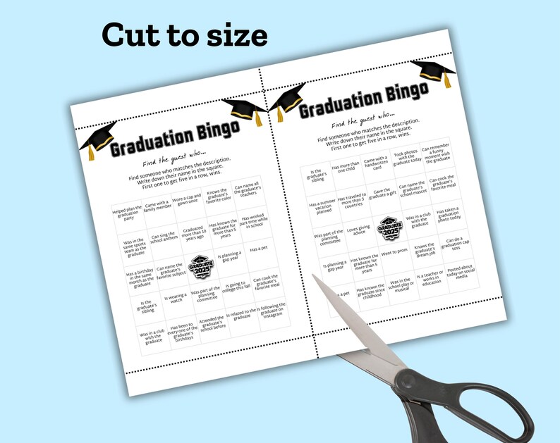 2025 Graduation Bingo Game: 50 Unique Cards (PDF) - Etsy Canada
