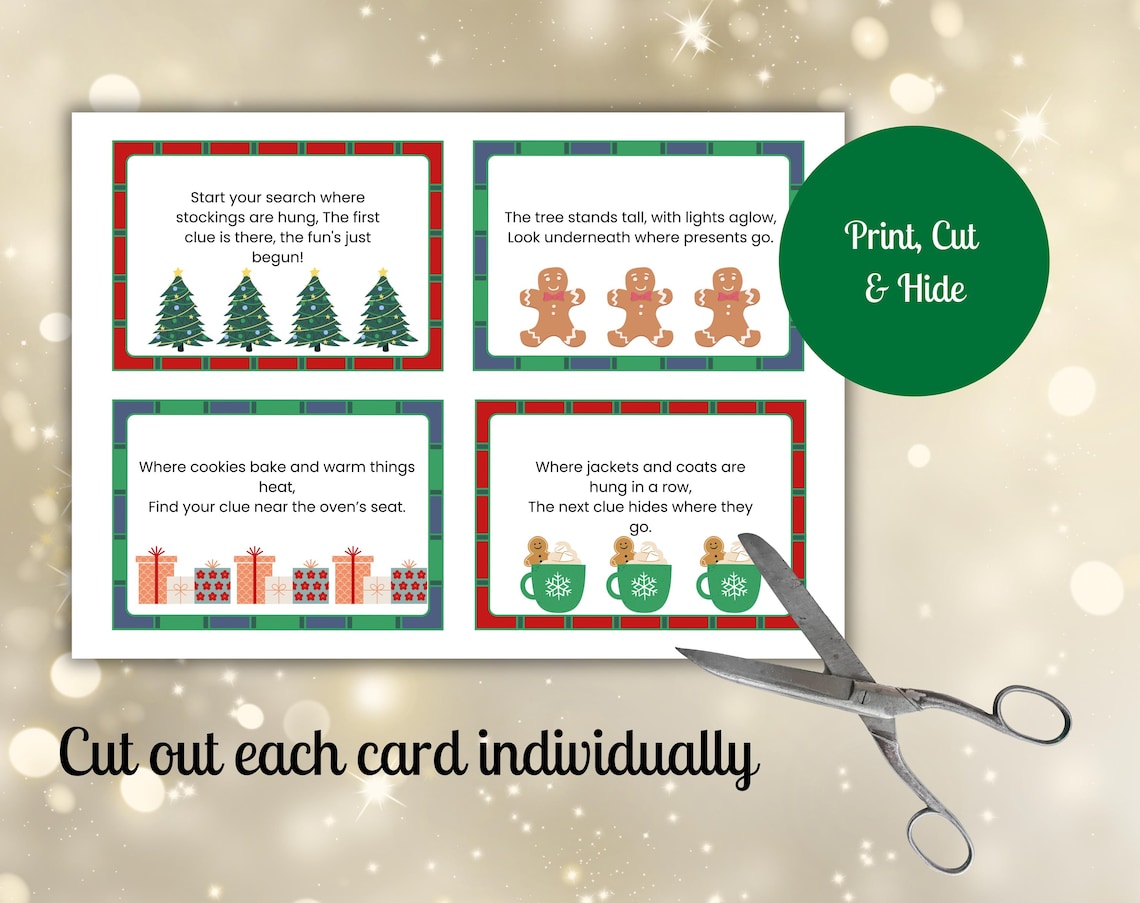 Christmas Scavenger Hunt: Festive Riddles & Trivia (printable) - Etsy