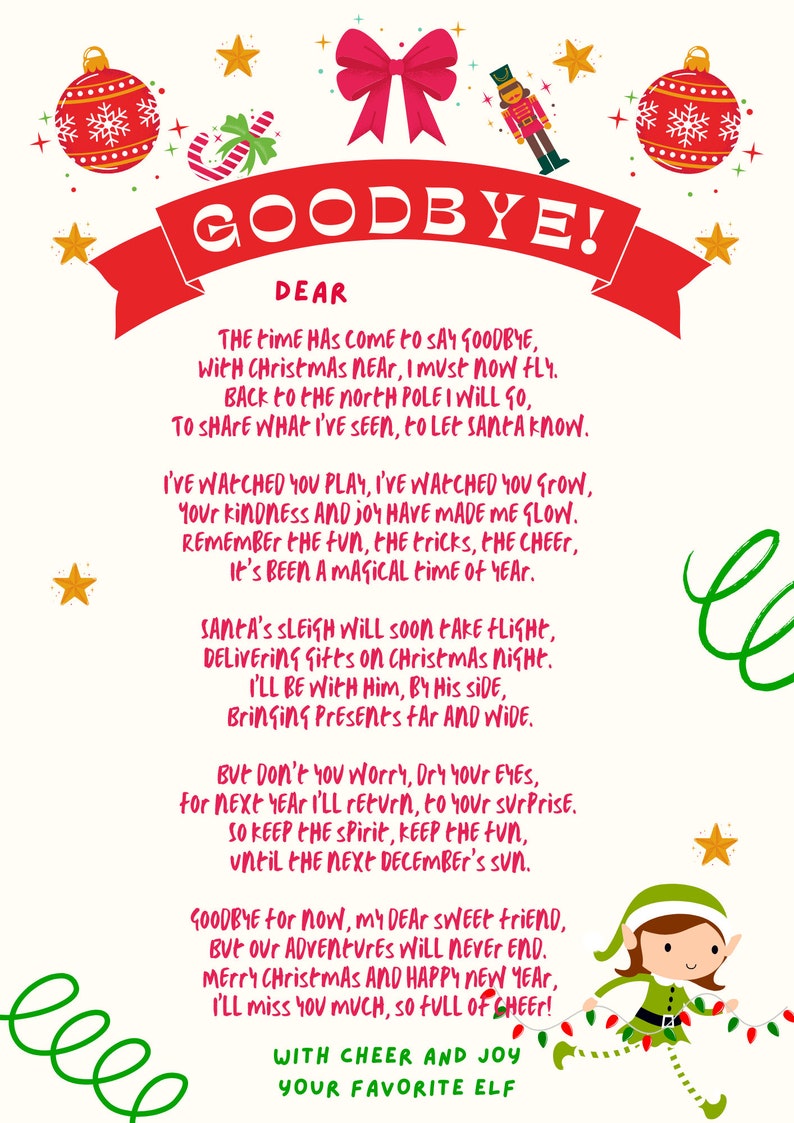Elf Letter, Elf Kit, Santa Letter, Elf Letter Template, Elf Welcome ...