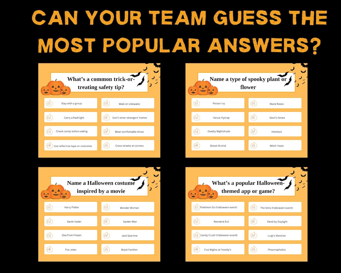 Halloween Feud, Halloween Family Feud, Halloween Family Feud Questions ...