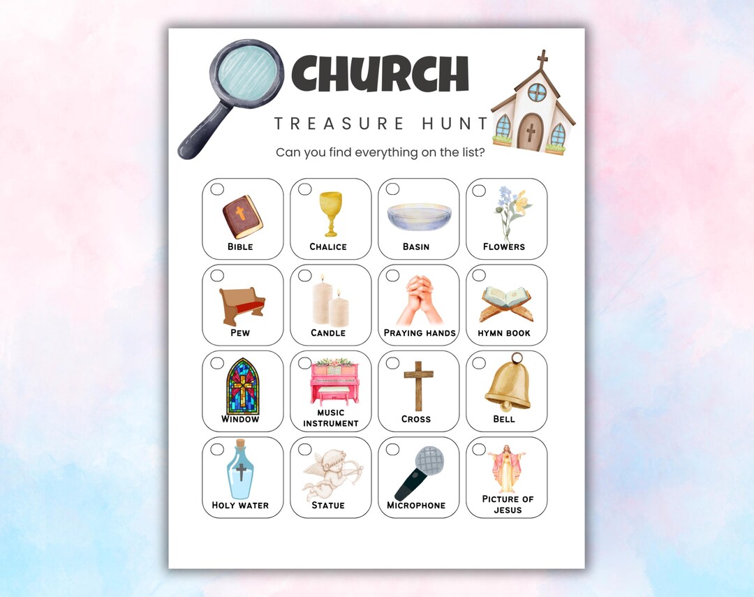Church Scavenger Hunt: Bible Game, Sunday School Activity (printable ...