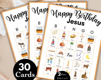 Printable Nativity Christmas BINGO Cards, Sunday School Game, Church ...