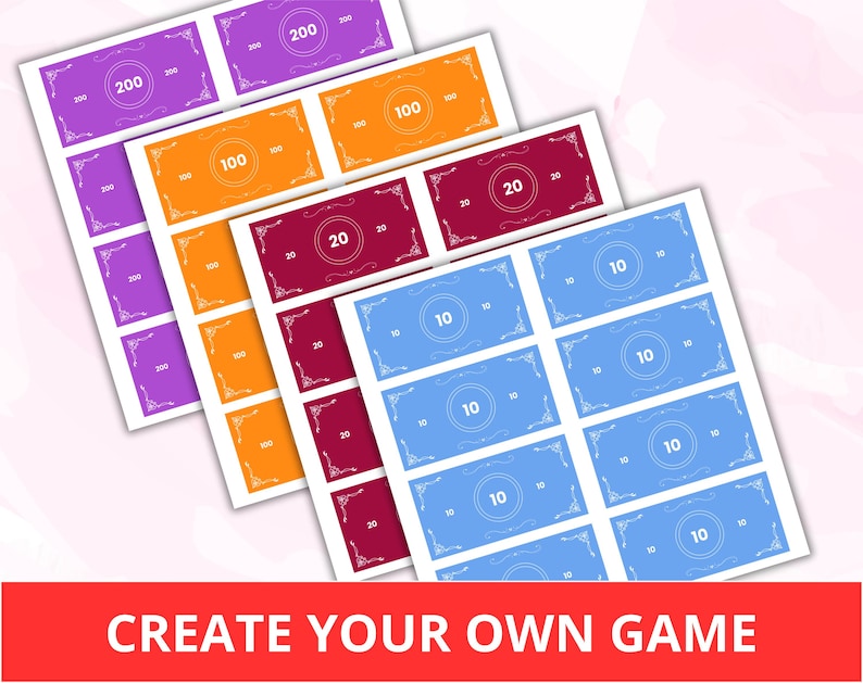 Custom Printable Monopoly Template Personalized Game Board DIY Canva ...