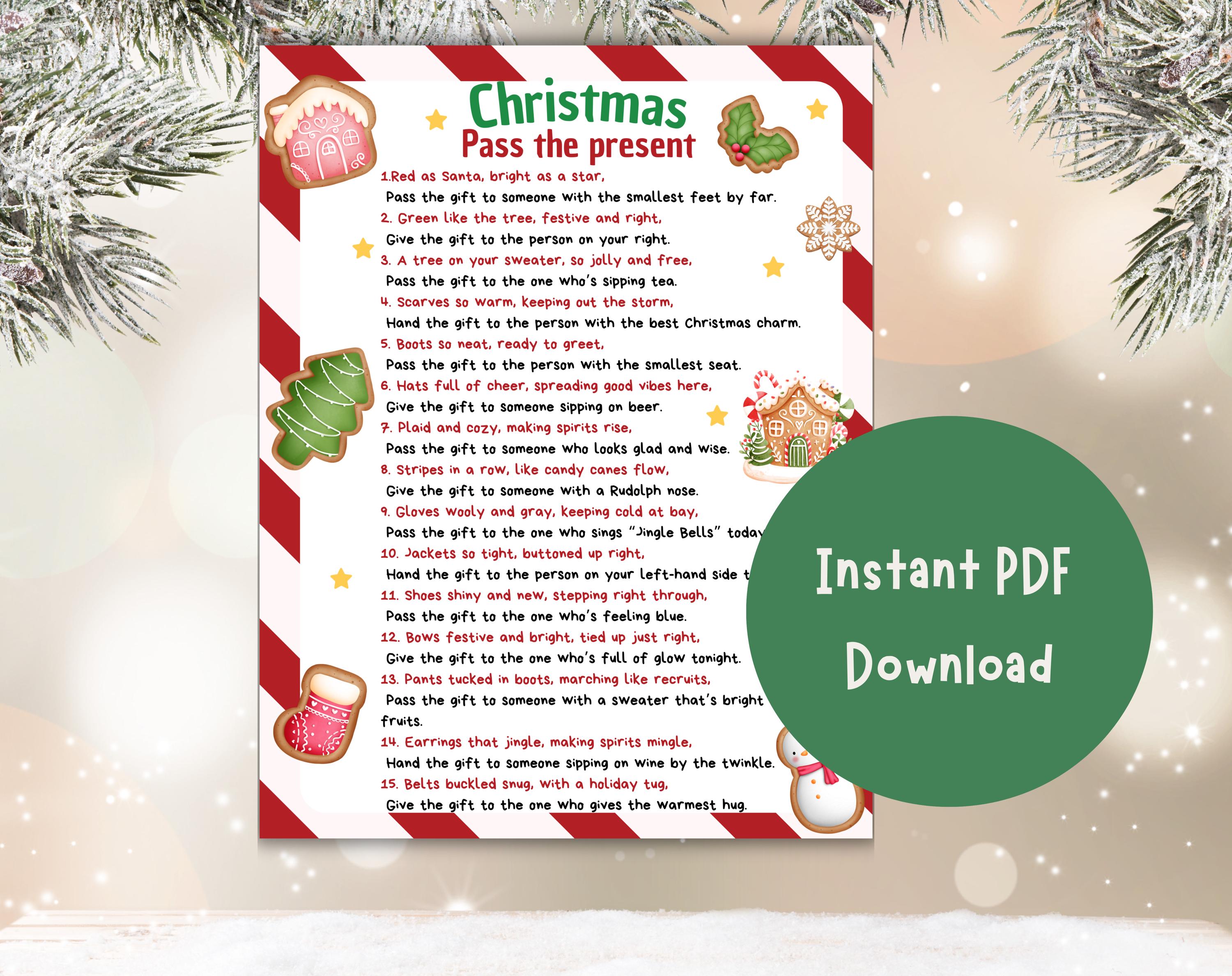 Christmas Pass the Present Game, Christmas Pass the Present, Pass the ...