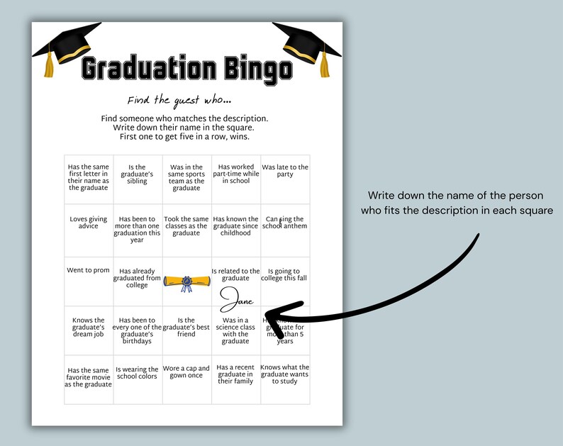 Graduation Bingo, Graduation Games, College Graduation, 2025 Graduation ...