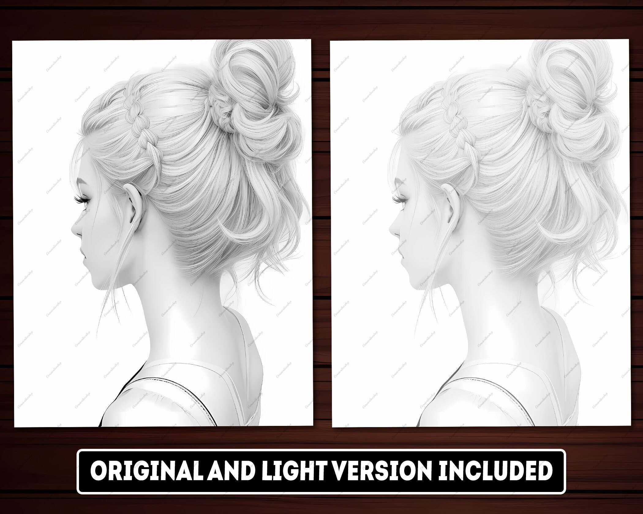 29 Charming Hairstyle Coloring Pages, Printable Hair Coloring Book ...
