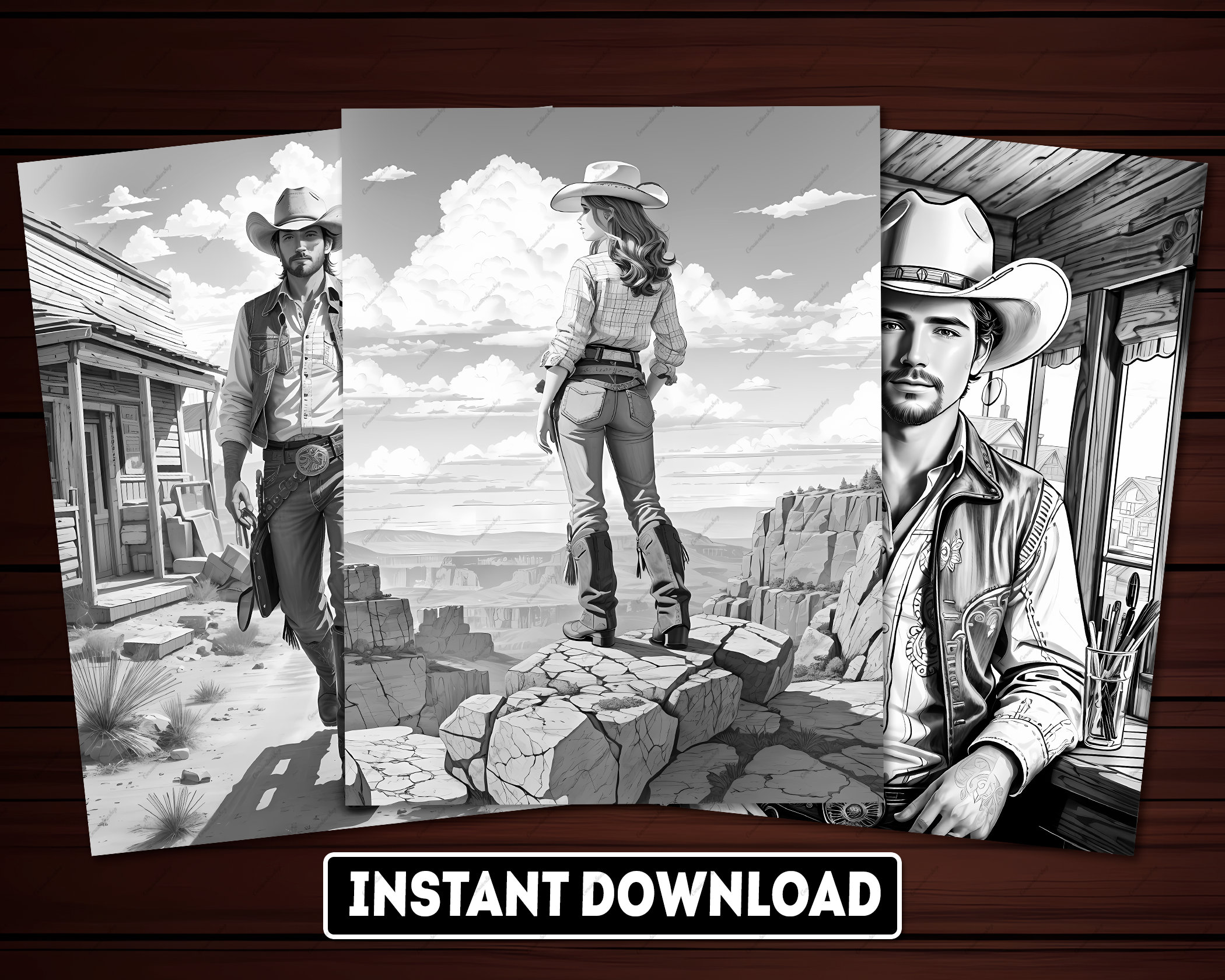 21 Western Cowboy Coloring Pages, Wild West Cowgirl Coloring Book ...