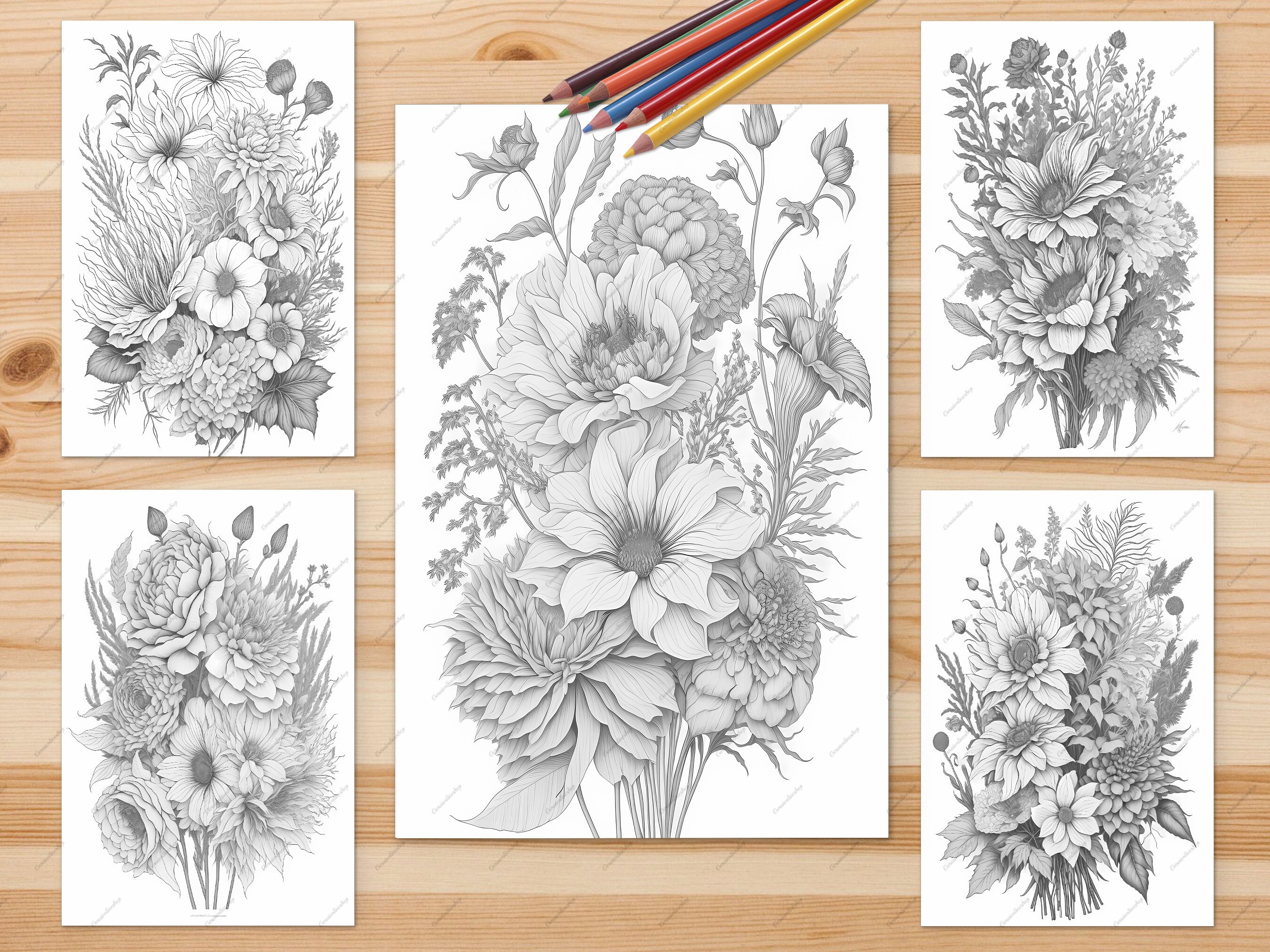 35 Printable Blooming Coloring Pages Coloring Book Adults - Etsy