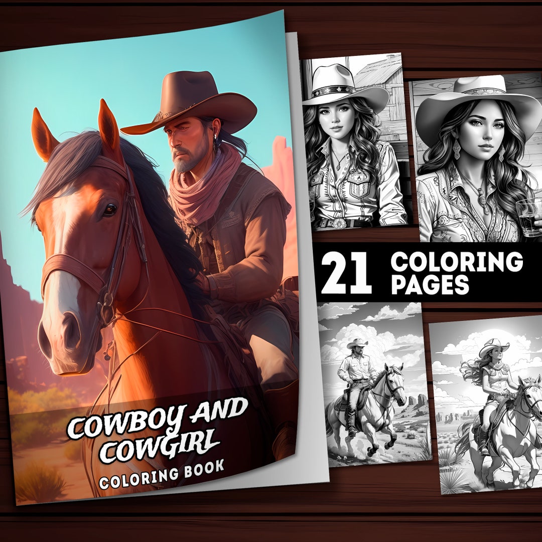 21 Western Cowboy Coloring Pages, Wild West Cowgirl Coloring Book ...
