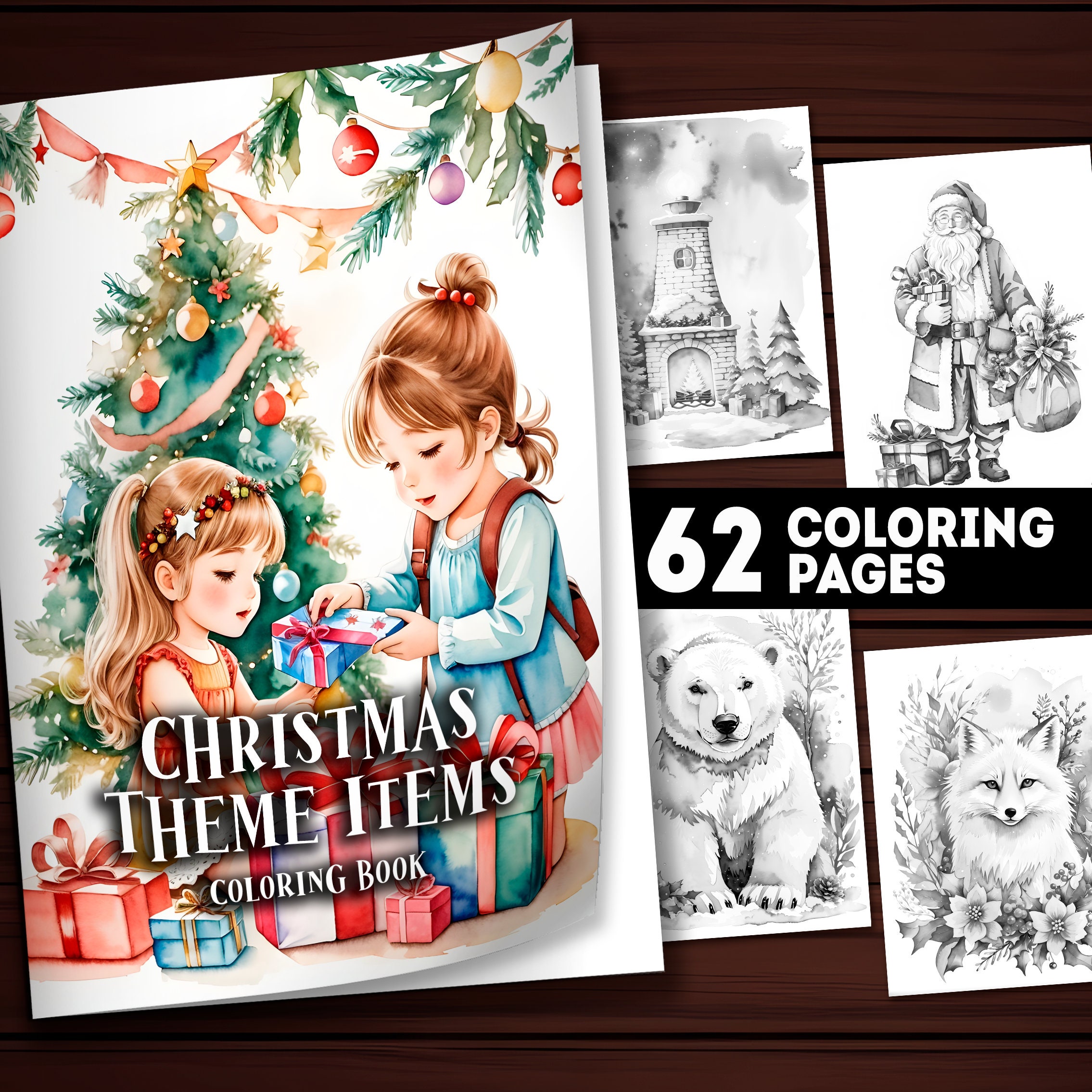 62 Printable Christmas Theme Coloring Pages, Christmas Items Coloring ...