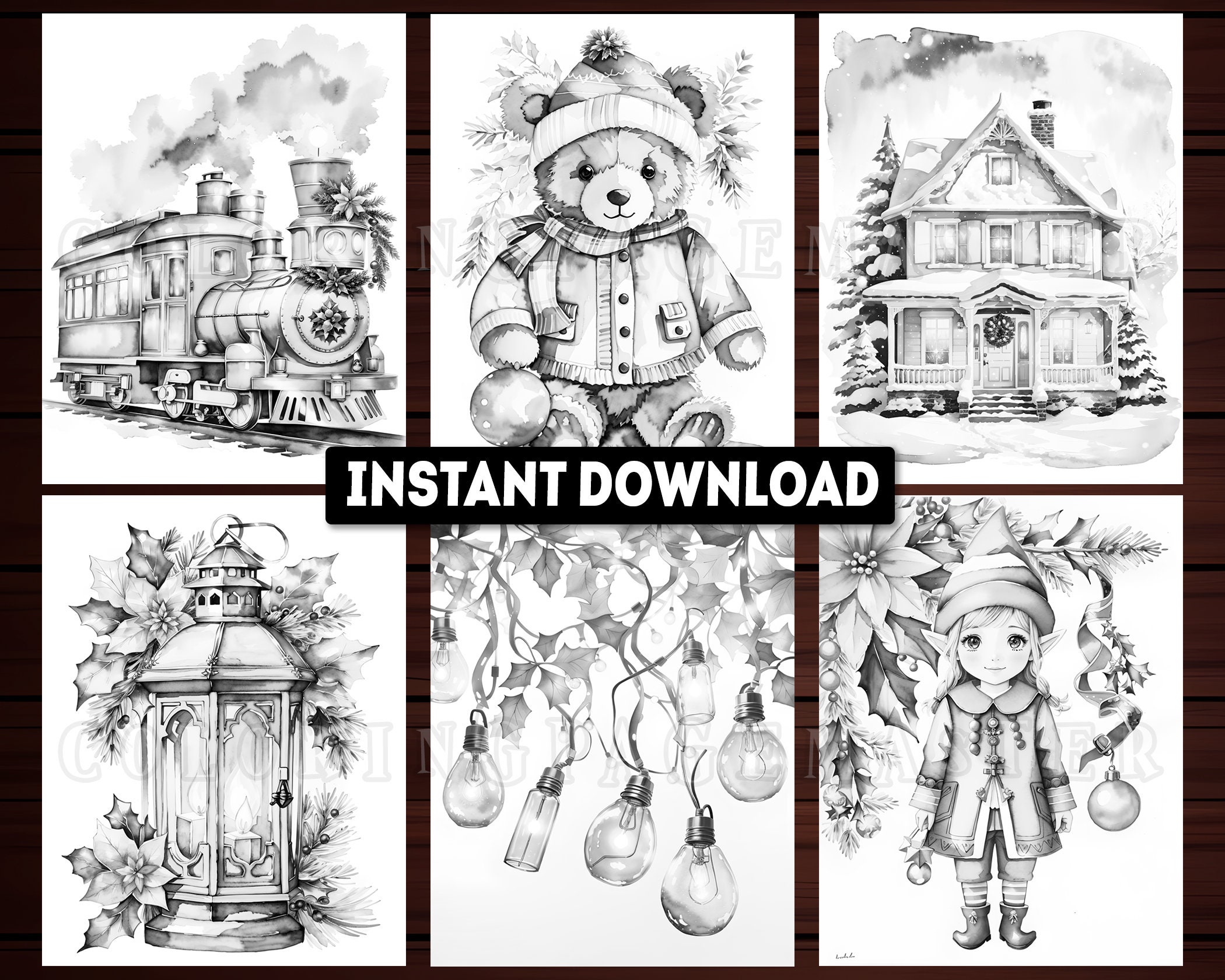 62 Printable Christmas Theme Coloring Pages, Christmas Items Coloring ...