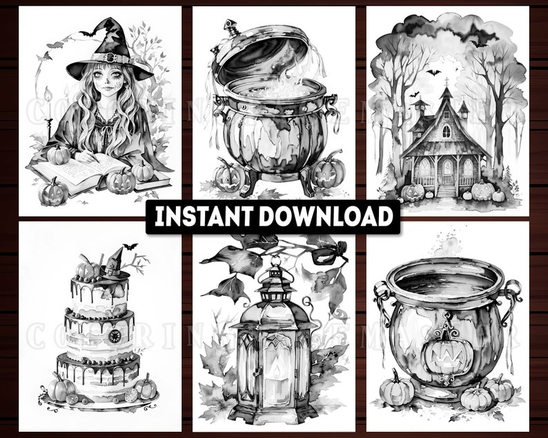 48 Printable Creepy Halloween Coloring Pages Creepy Halloween - Etsy