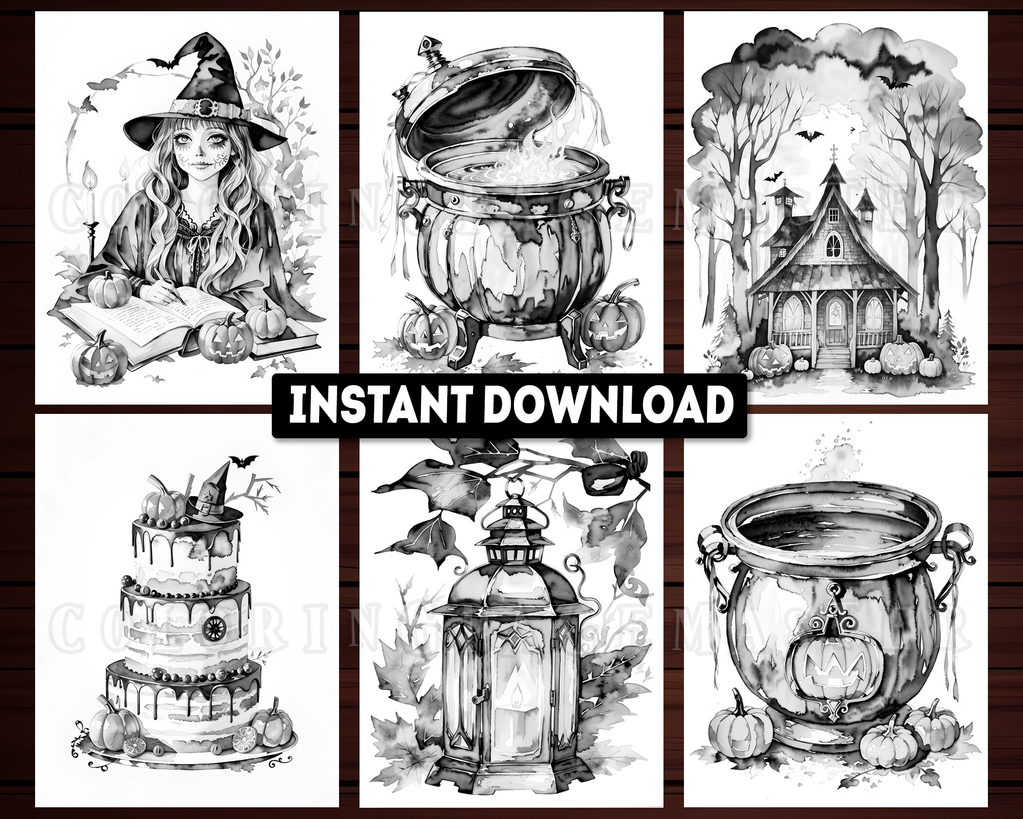 48 Printable Creepy Halloween Coloring Pages Creepy Halloween - Etsy