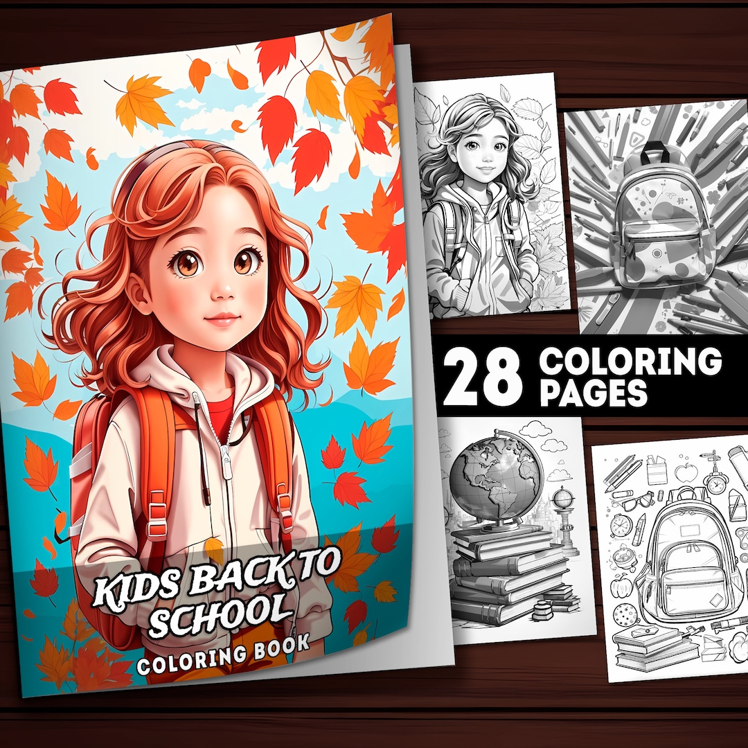 28 Back to School Coloring Pages, Fall Coloring Book, Adults + Kids ...