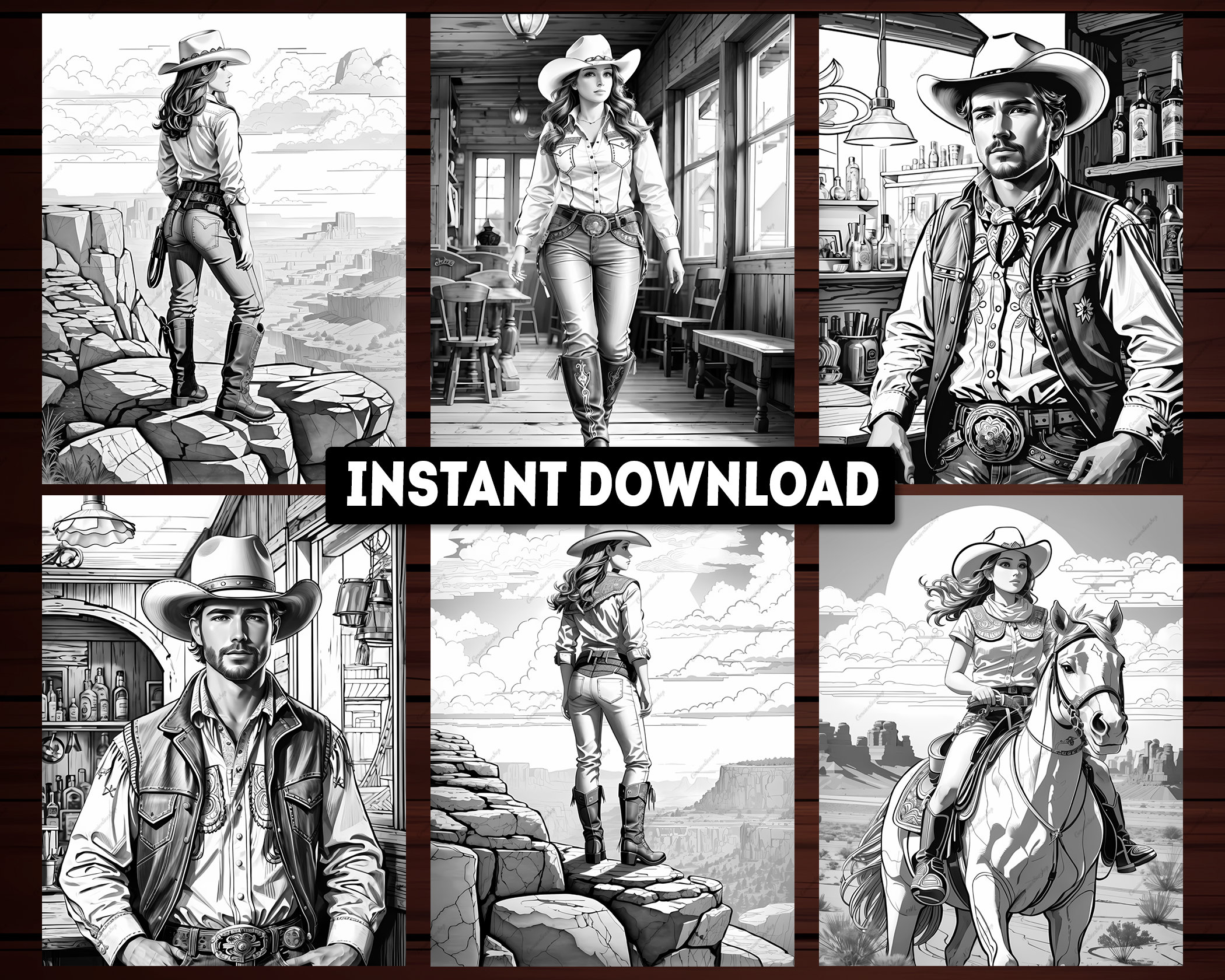 21 Western Cowboy Coloring Pages, Wild West Cowgirl Coloring Book ...