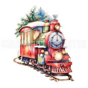 Watercolor Christmas Clipart, Painted Christmas Clipart, Christmas ...
