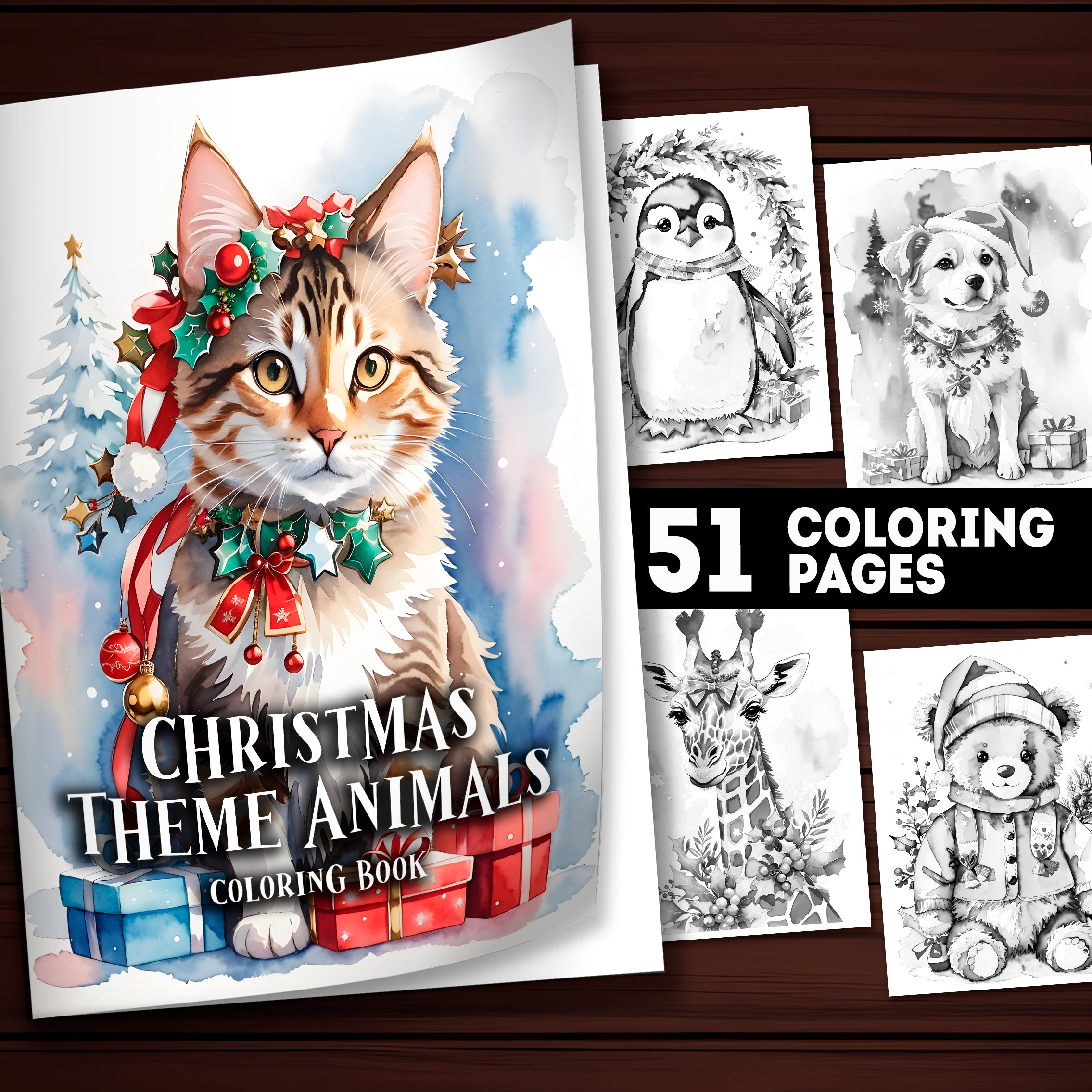 51 Printable Christmas Animals Coloring Pages, Christmas Animals ...