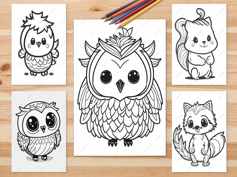 25 Printable Fall Animals Coloring Pages Coloring Book - Etsy