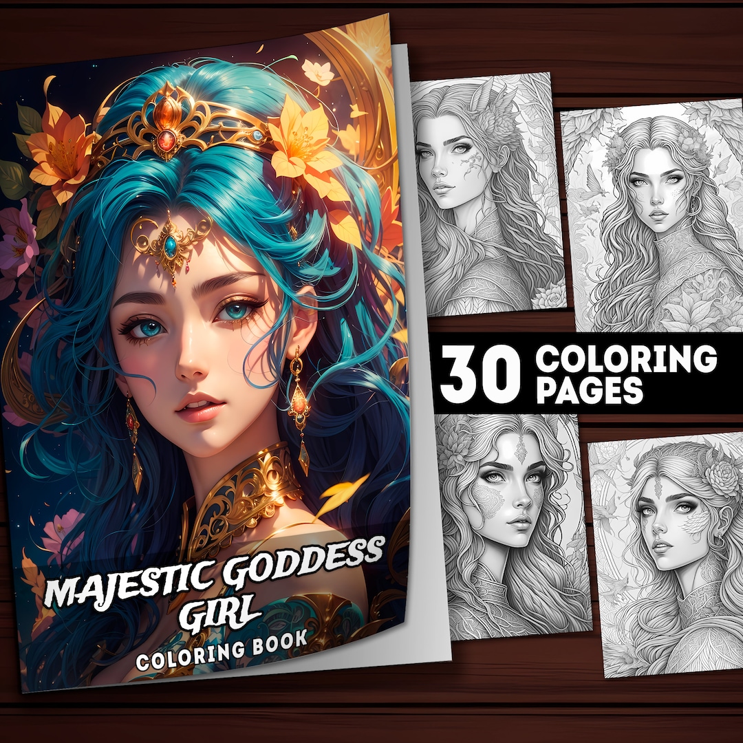 30 Printable Goddess Coloring Pages, Coloring Book, Fantasy, Adults ...