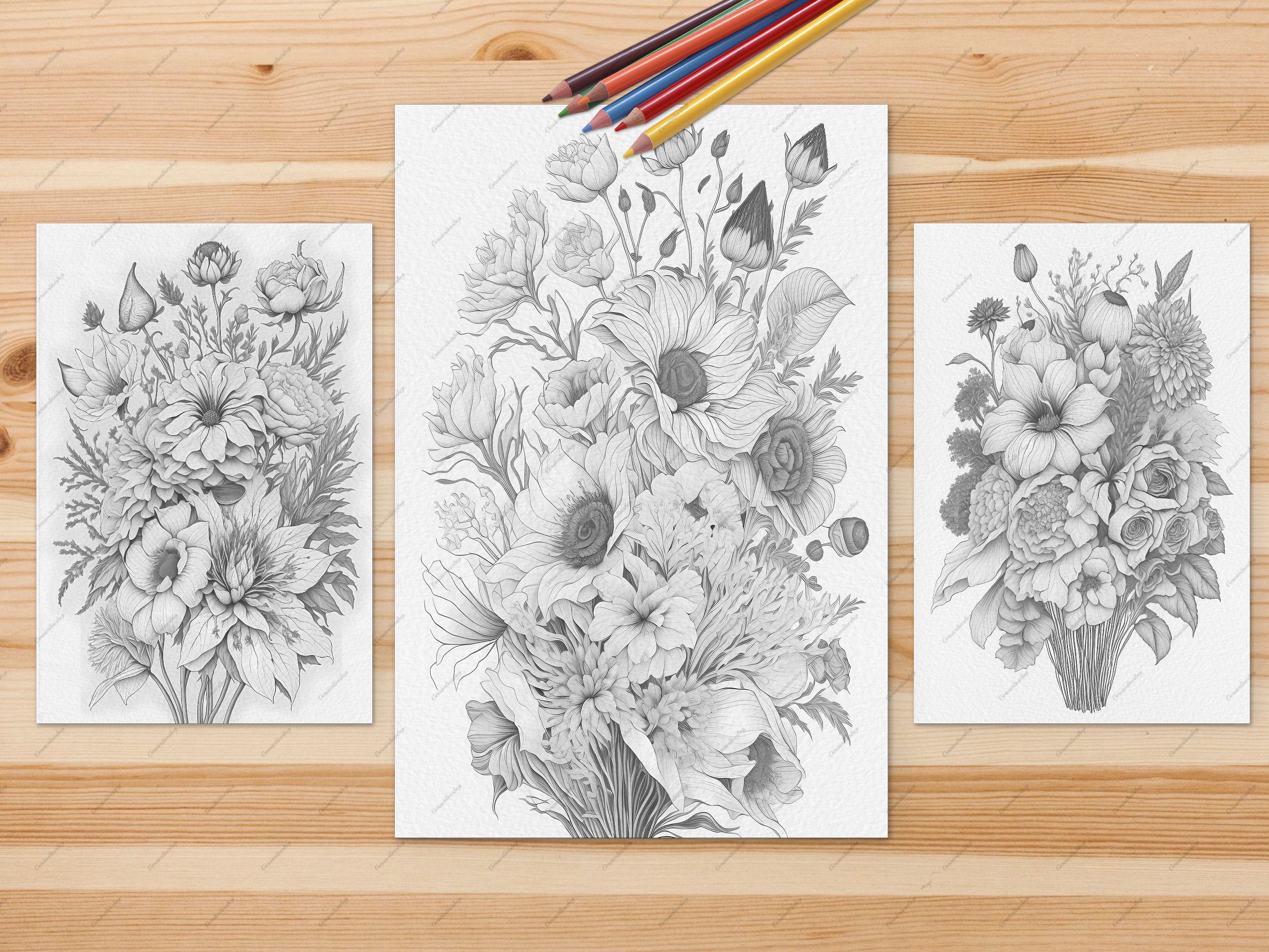 35 Printable Blooming Coloring Pages Coloring Book Adults - Etsy