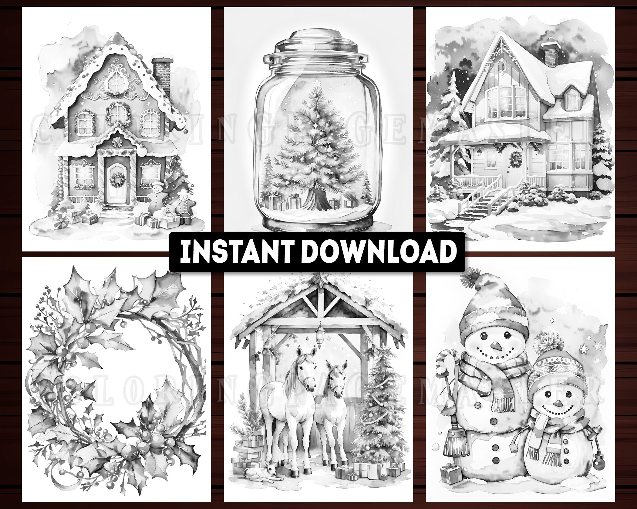 43 Printable Christmas Coloring Pages, Christmas Theme Items Coloring ...
