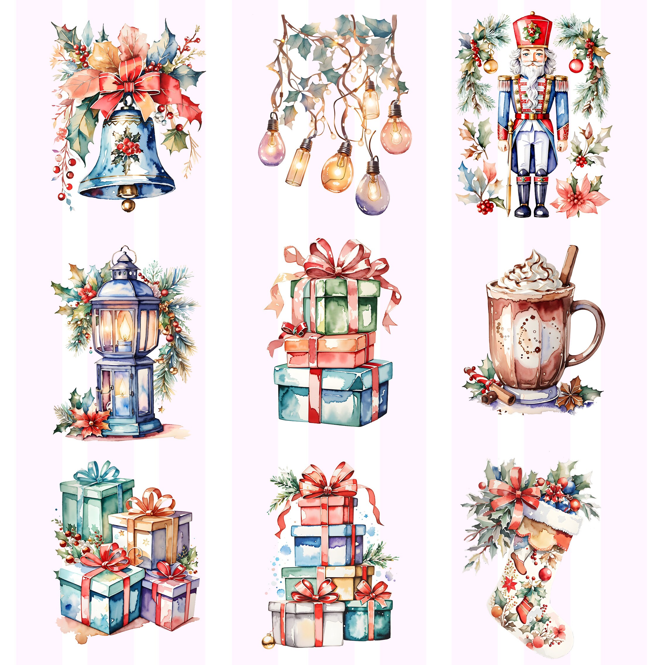 241 Christmas Clipart Mega Bundle, Watercolor Christmas Clipart ...