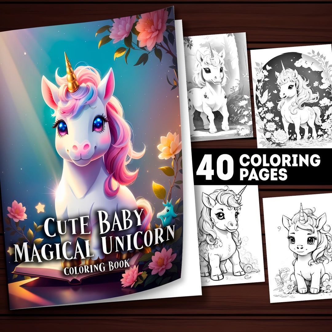 40 Cute Baby Unicorn Coloring Pages, Magical Unicorn Coloring Book ...