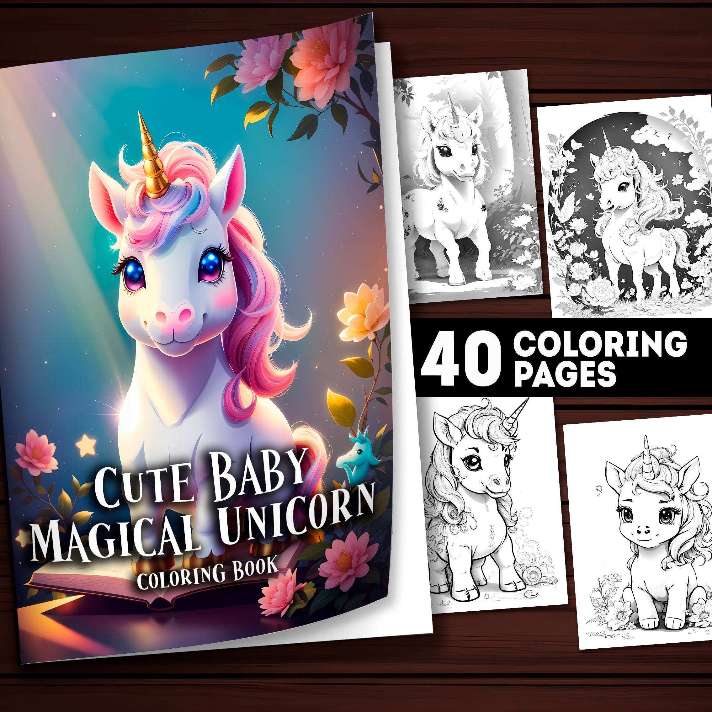 40 Cute Baby Unicorn Coloring Pages, Magical Unicorn Coloring Book ...