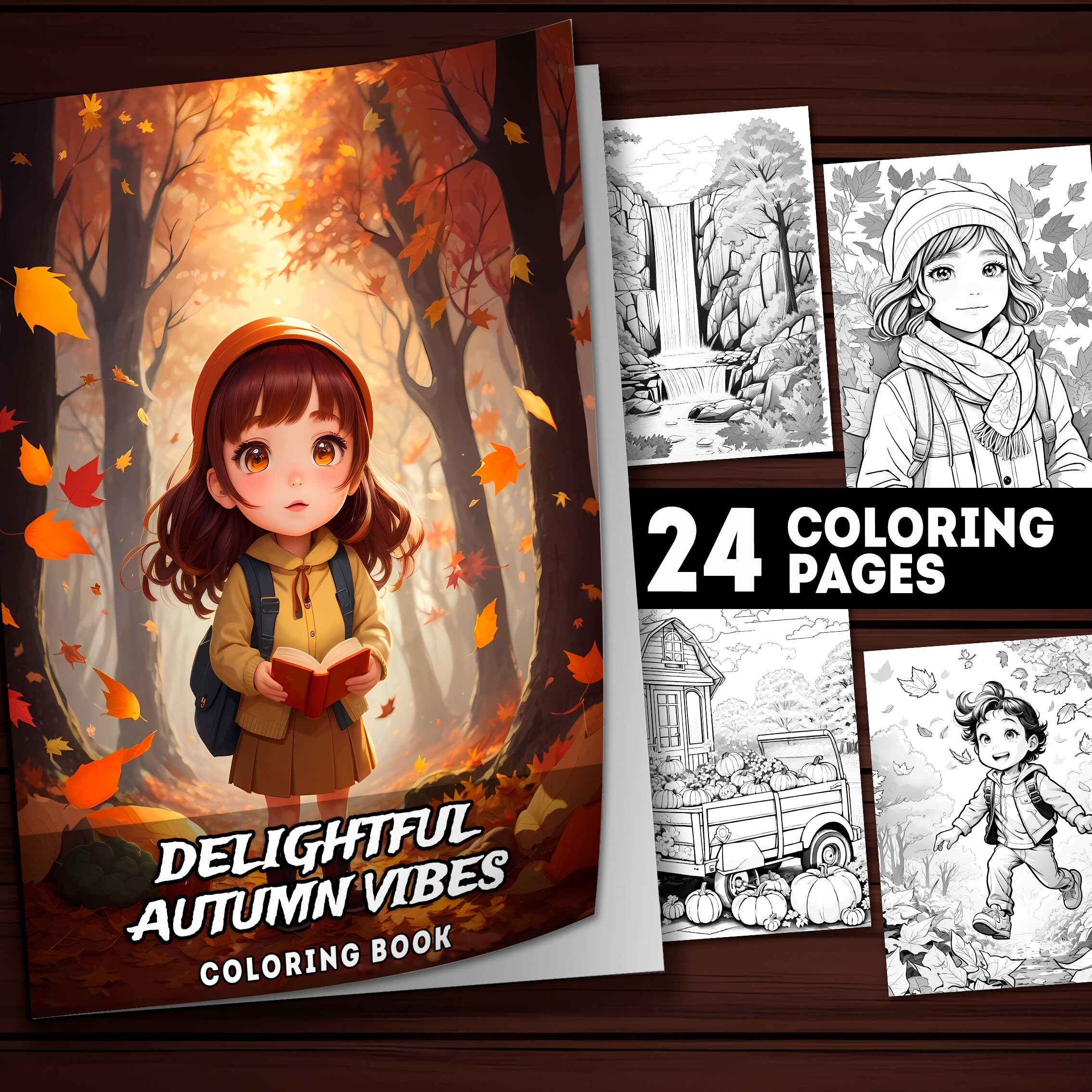 24 Fall Coloring Pages Autumn Coloring Pages for Adults and Kids, Fall ...