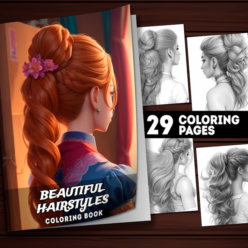 29 Charming Hairstyle Coloring Pages, Printable Hair Coloring Book ...