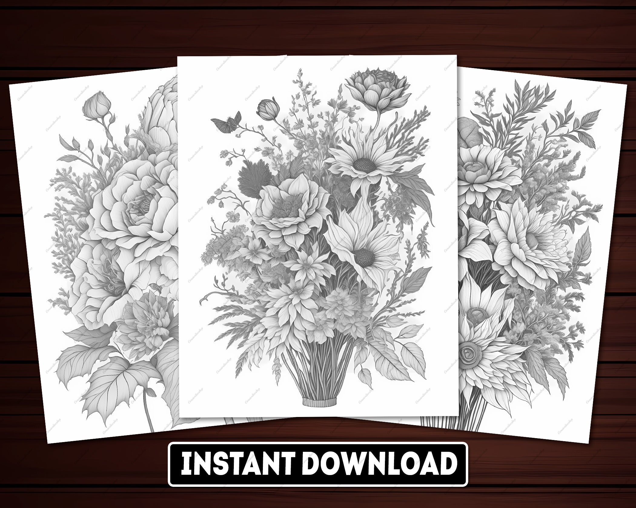 180 Botanical Coloring Pages Bundle, Botanical Coloring Book, Instant ...