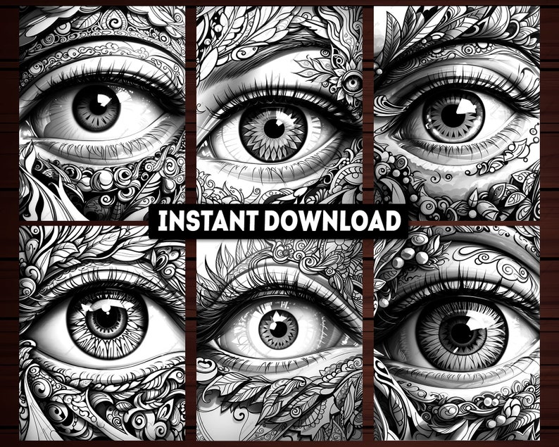23 Printable Fantasy Eye Coloring Pages, Coloring Book, Adults Kids ...