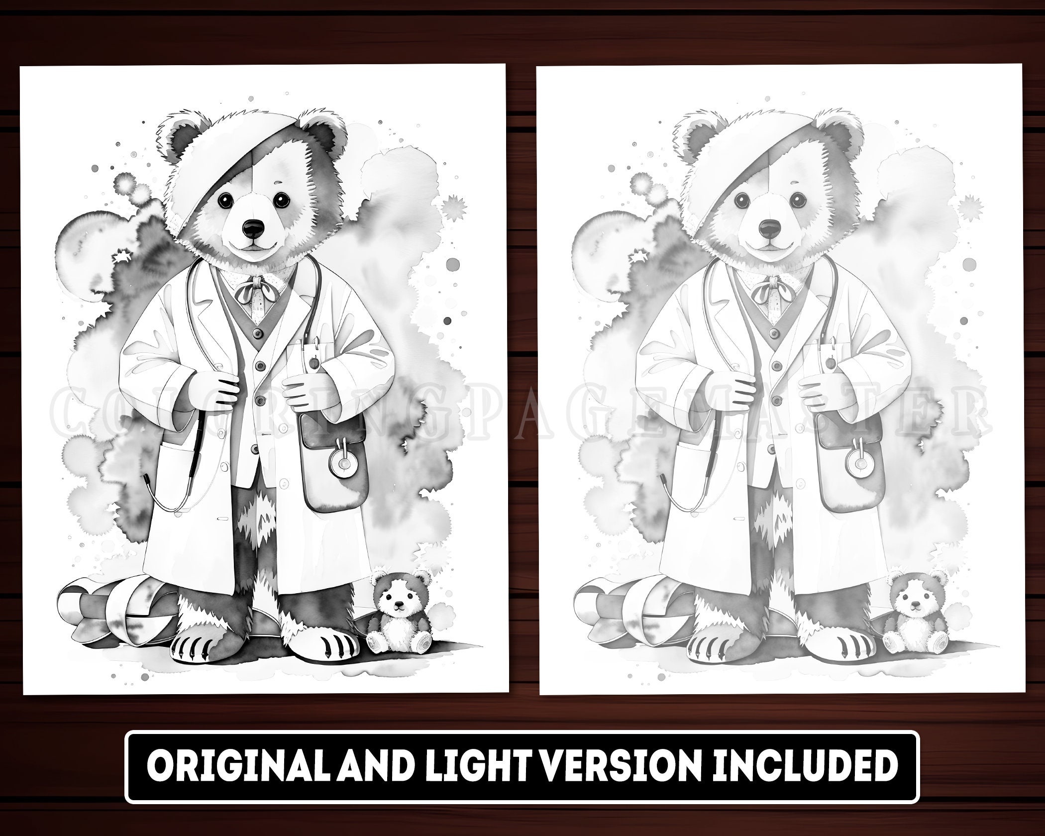 22 Printable Working Bear Coloring Pages Adorable Little Bear - Etsy