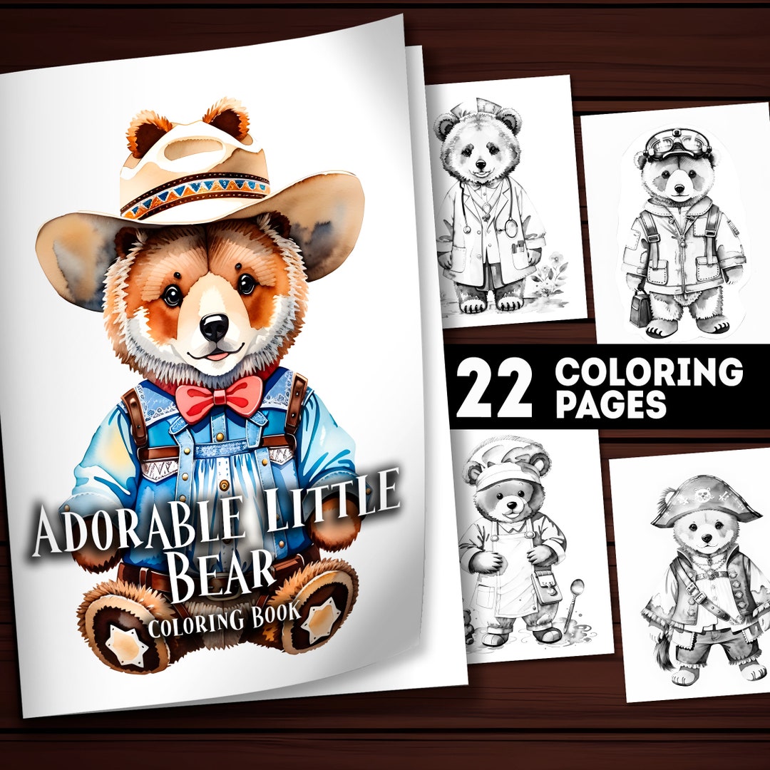 22 Printable Working Bear Coloring Pages, Adorable Little Bear Coloring ...