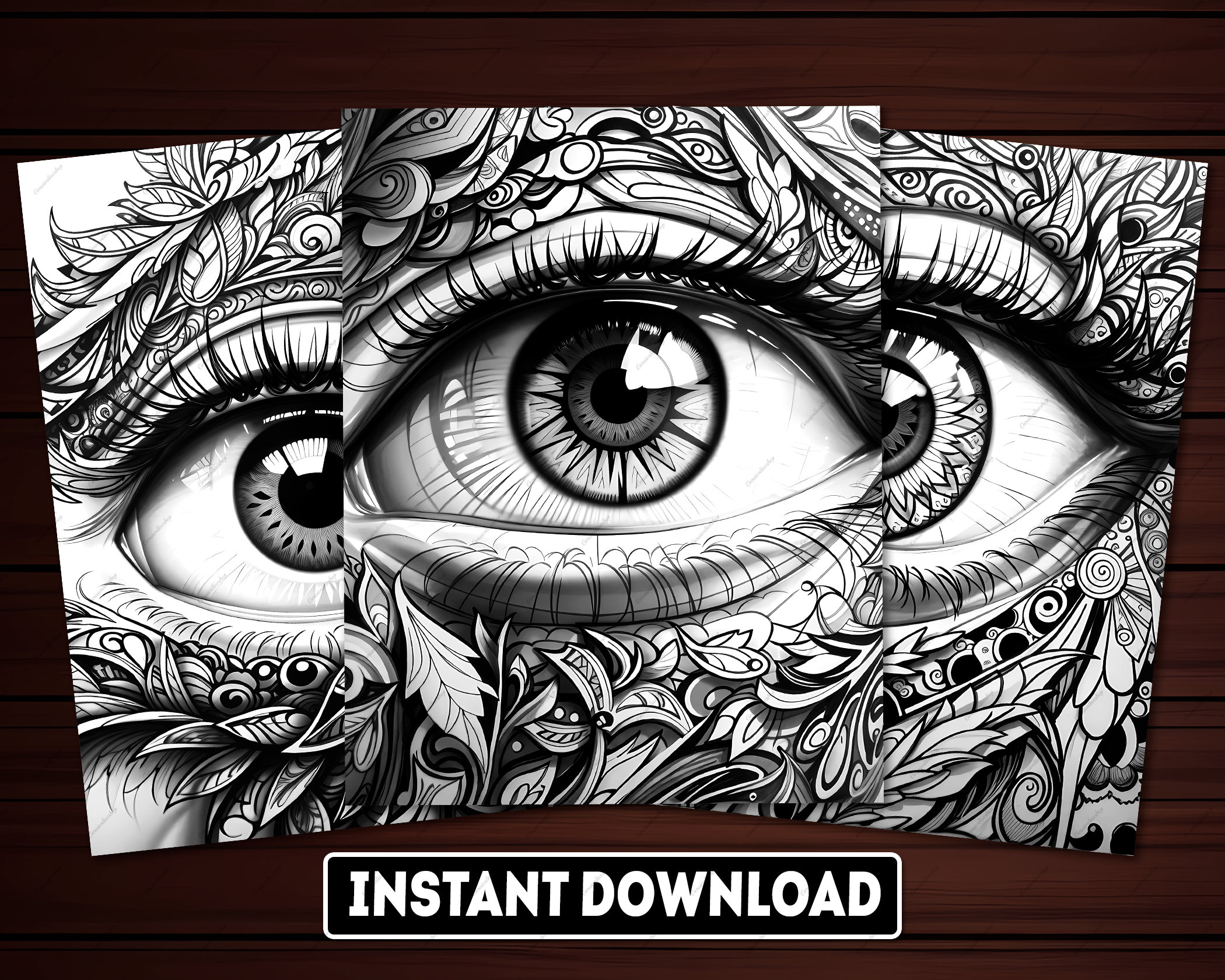 23 Printable Fantasy Eye Coloring Pages, Coloring Book, Adults Kids ...