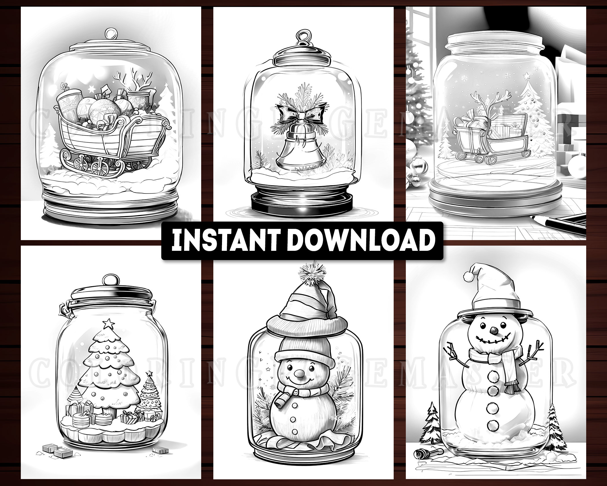 32 Christmas in A Jar Coloring Pages, Christmas Traditions Coloring ...