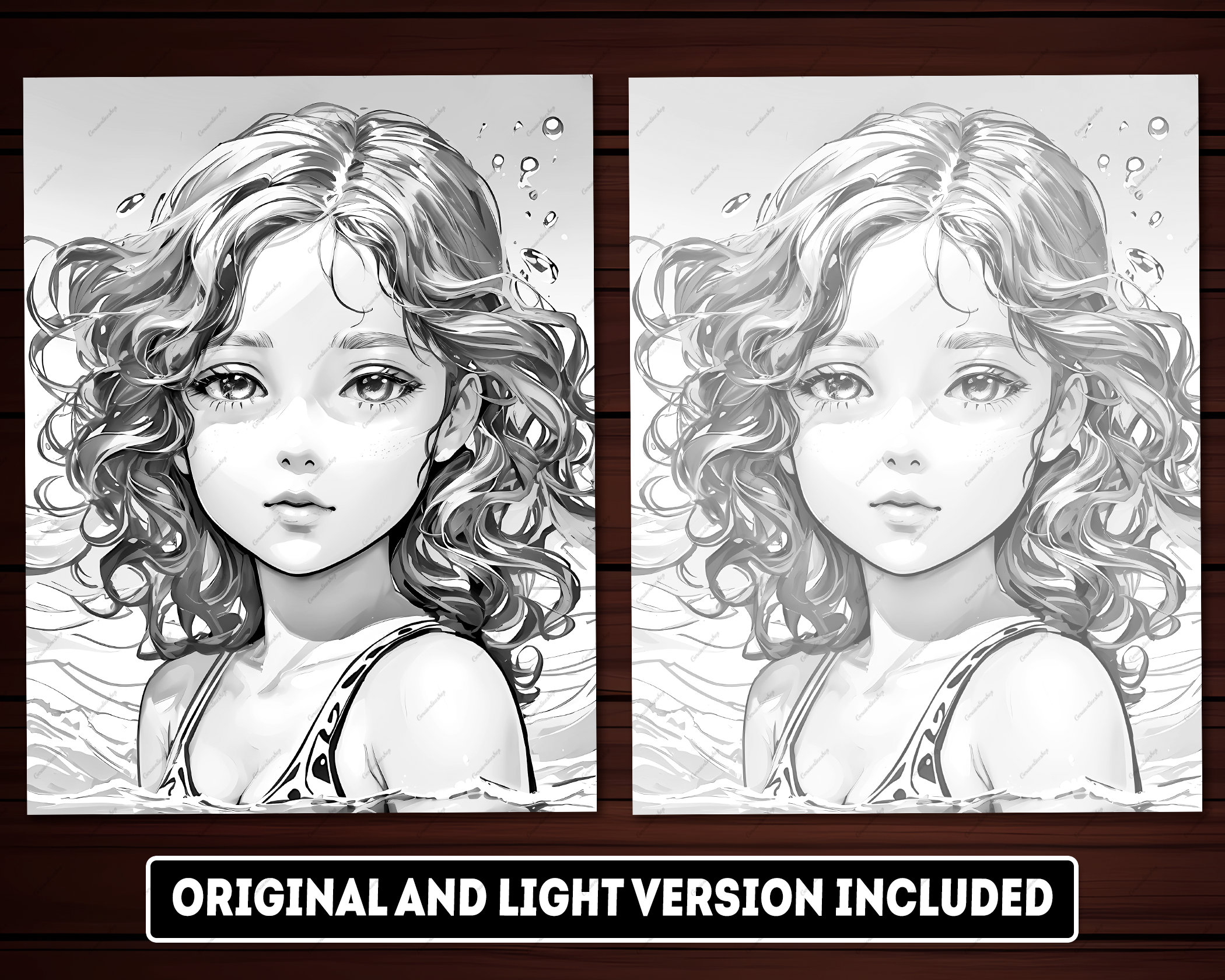 24 Adorable Anime Girl in Swimsuit Coloring Pages, Beach Coloring Book ...