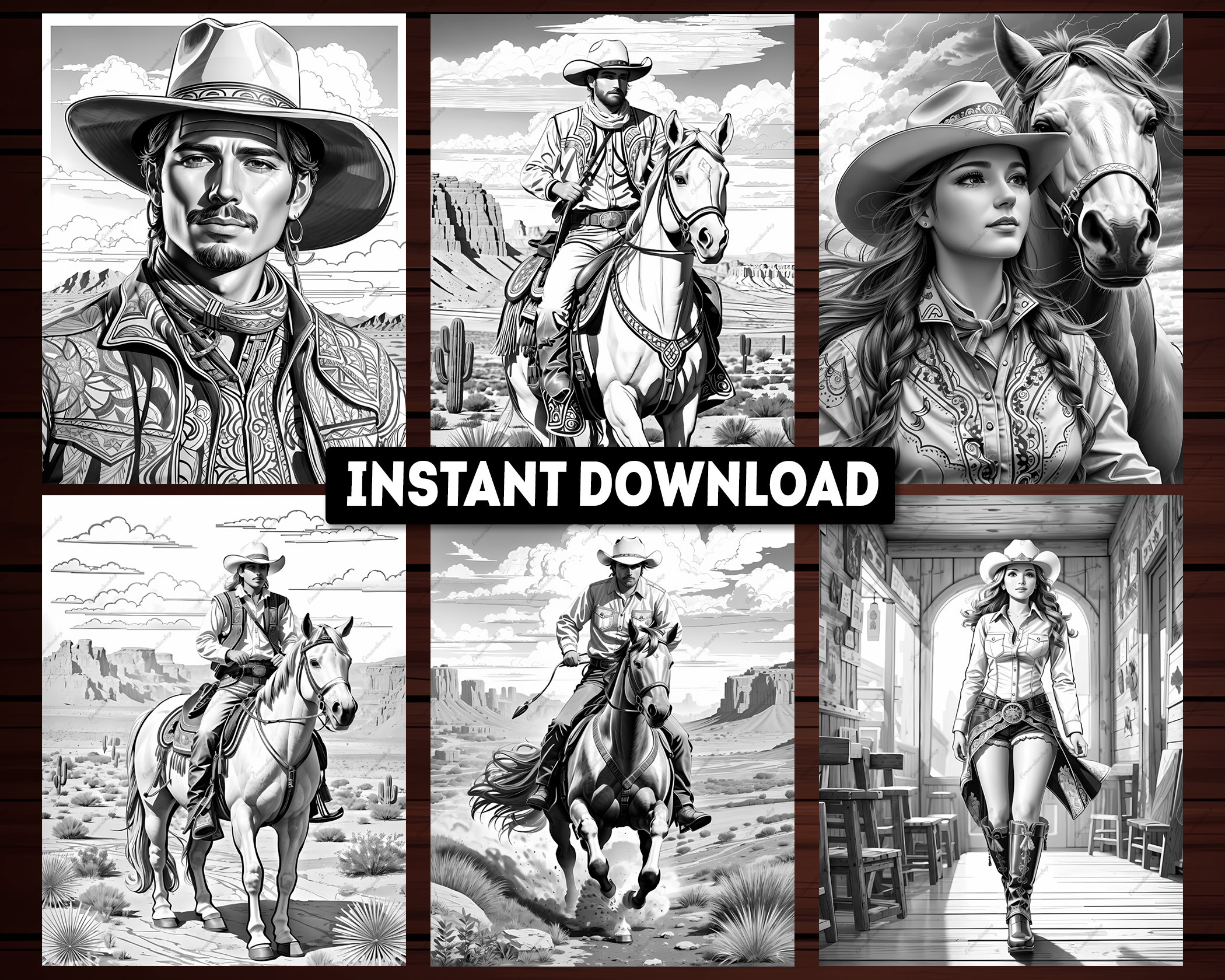 21 Western Cowboy Coloring Pages, Wild West Cowgirl Coloring Book ...